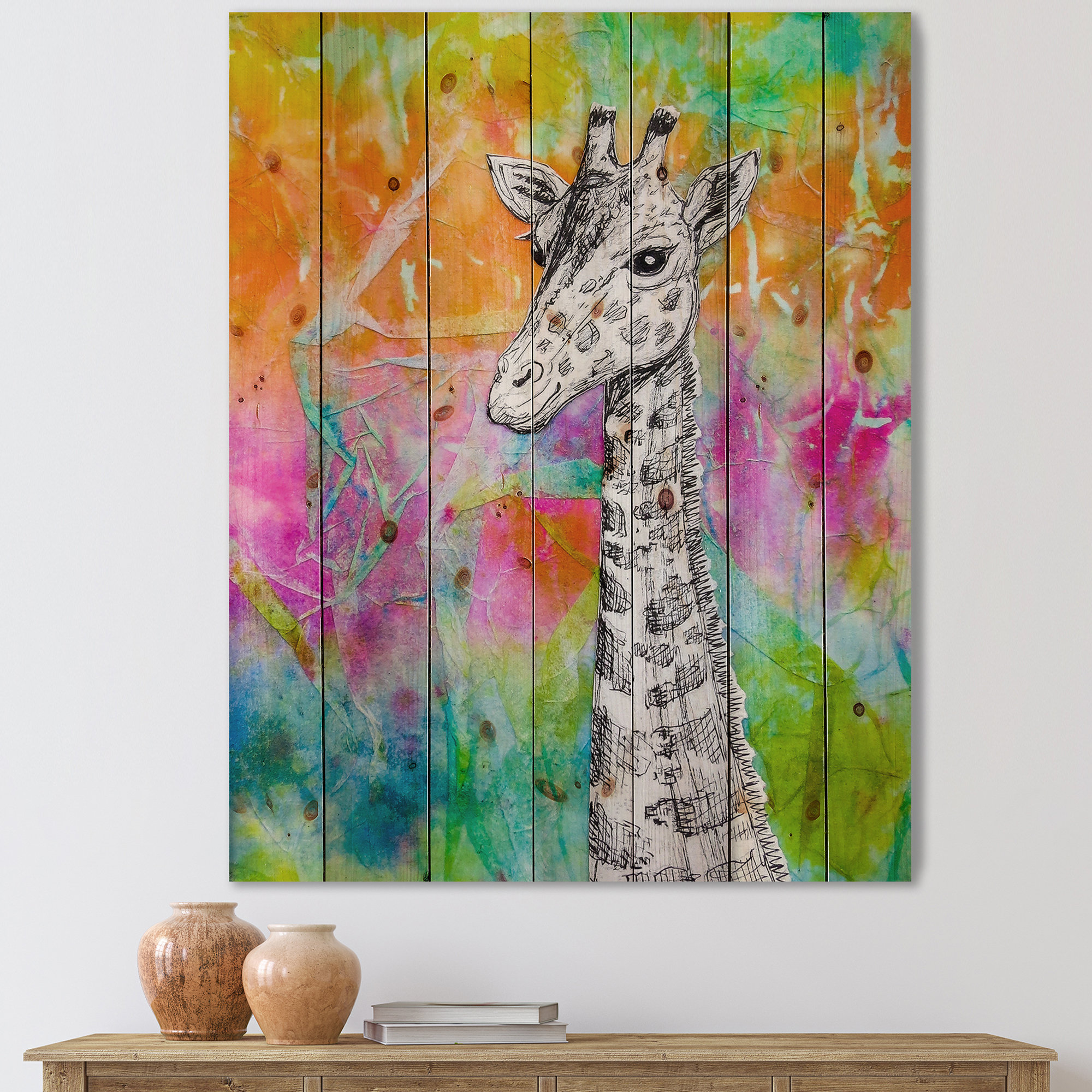 how to draw giraffe painting