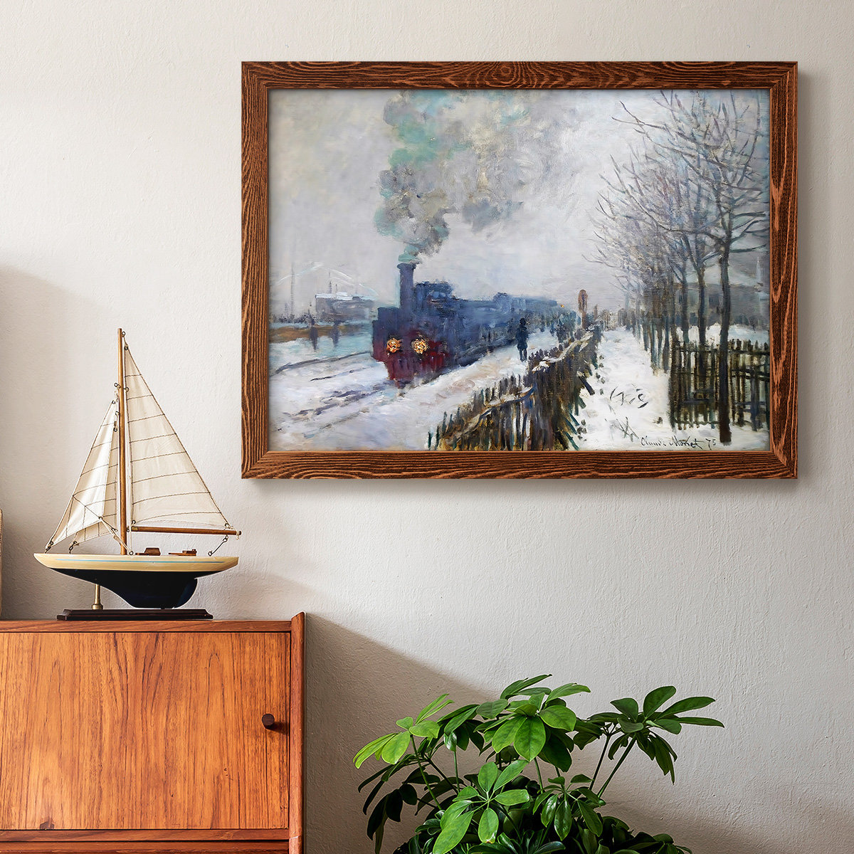 Winston Porter Train In The Snow, The Locomotive, 1875 Framed On Canvas ...