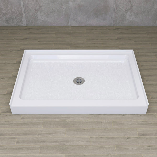 Ogonbrick 48 In. X 30 In. Acrylic Single Threshold Shower Base Alcove ...