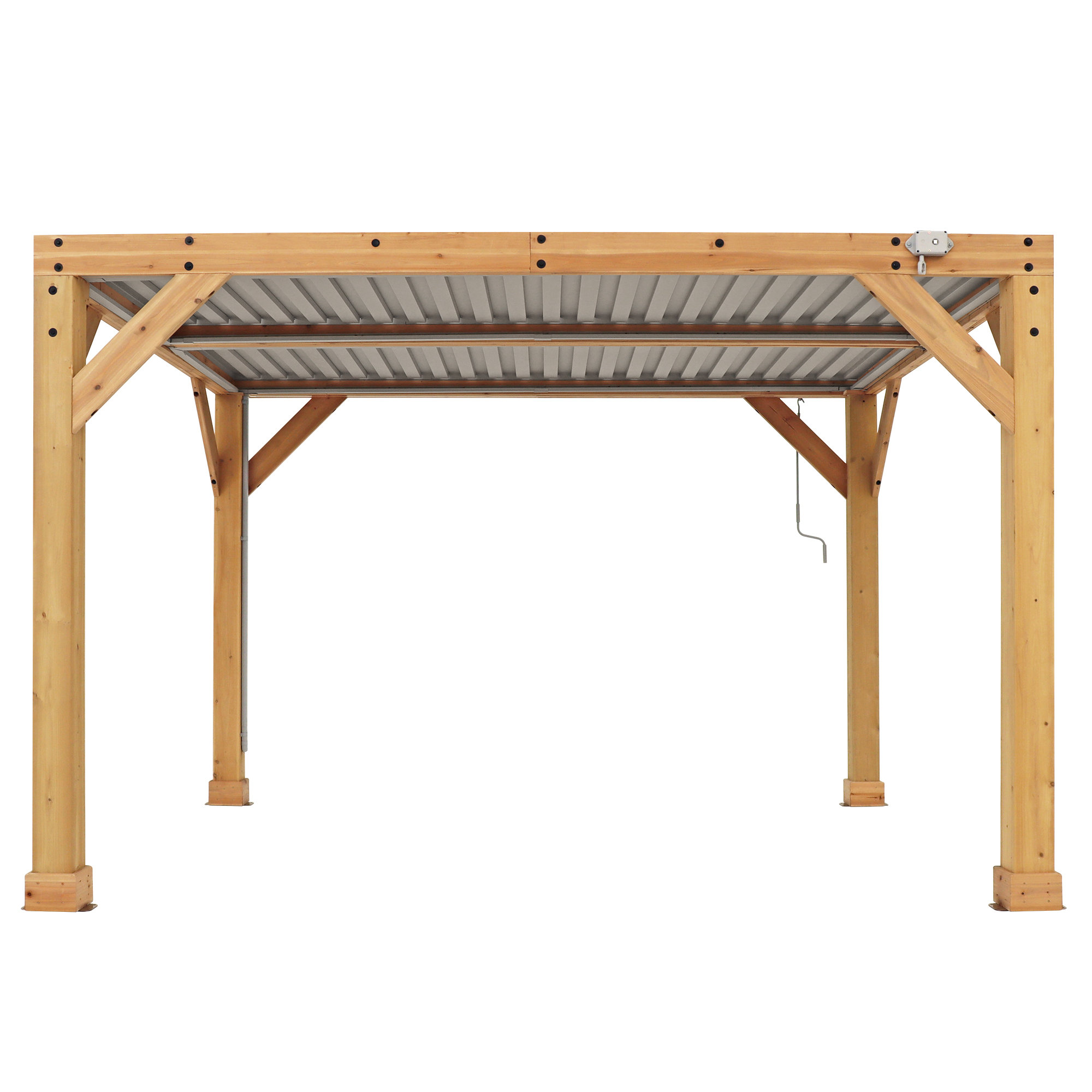 Yardistry 10' x 12' Meridian Louvered Pergola Premium Cedar Wood ...
