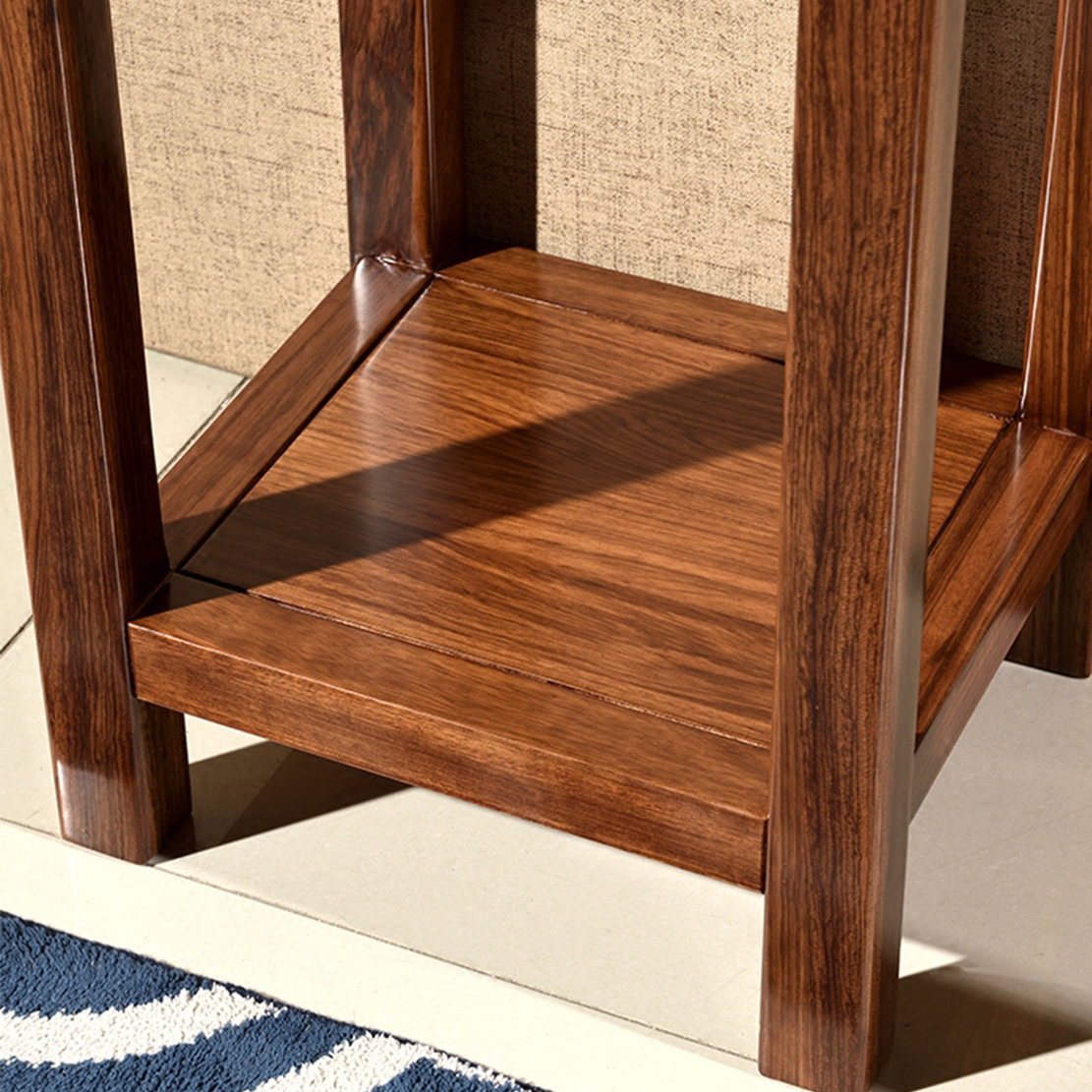 Zhang's SereneLodge Solid Wood Double - Layer Plant Stand Rounded Edge ...