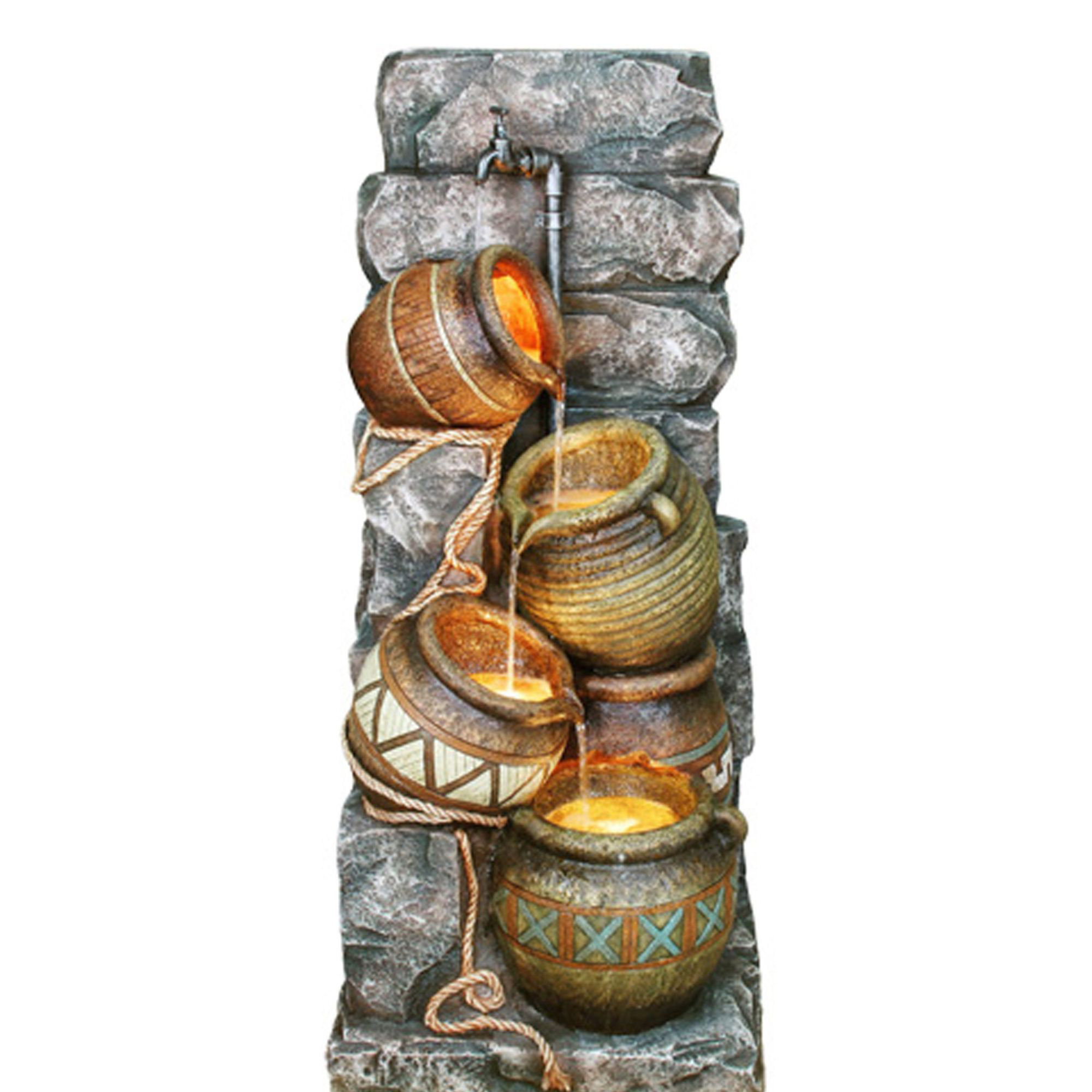 Longshore Tides 43" Tall Polyresin Indoor / Outdoor Fountain w/ LED ...