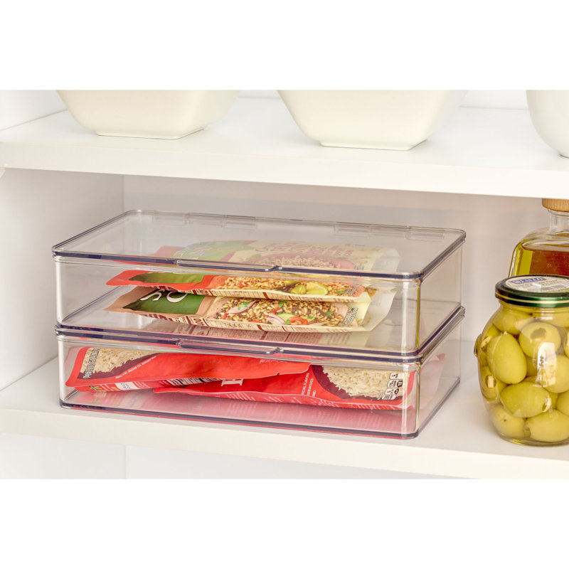 iDesign Kitchen Binz BPA-Free Plastic Stackable Organizer Box with Lid ...