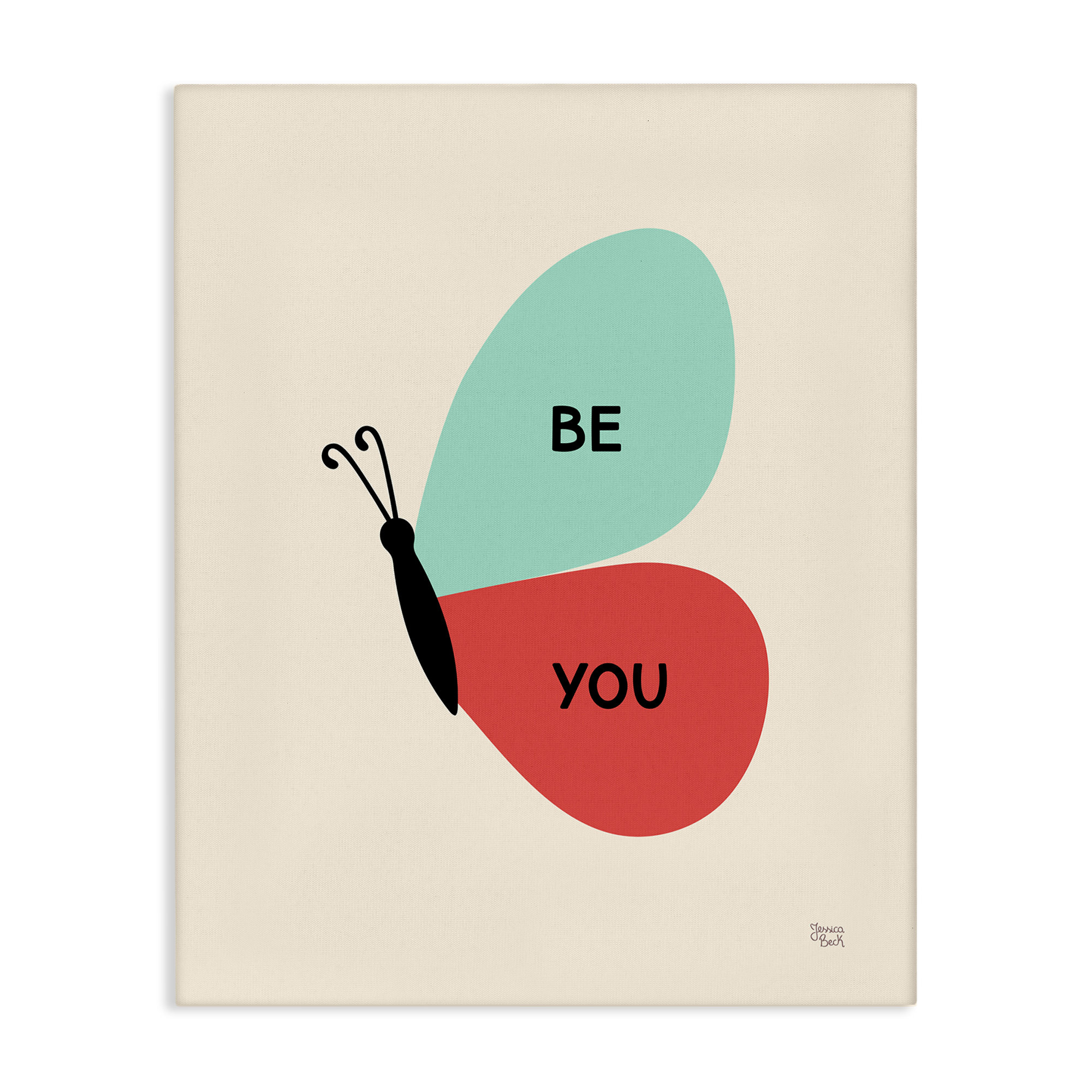 Ebern Designs Be You Simple Butterfly Canvas Wall Art by Jessica Beck ...