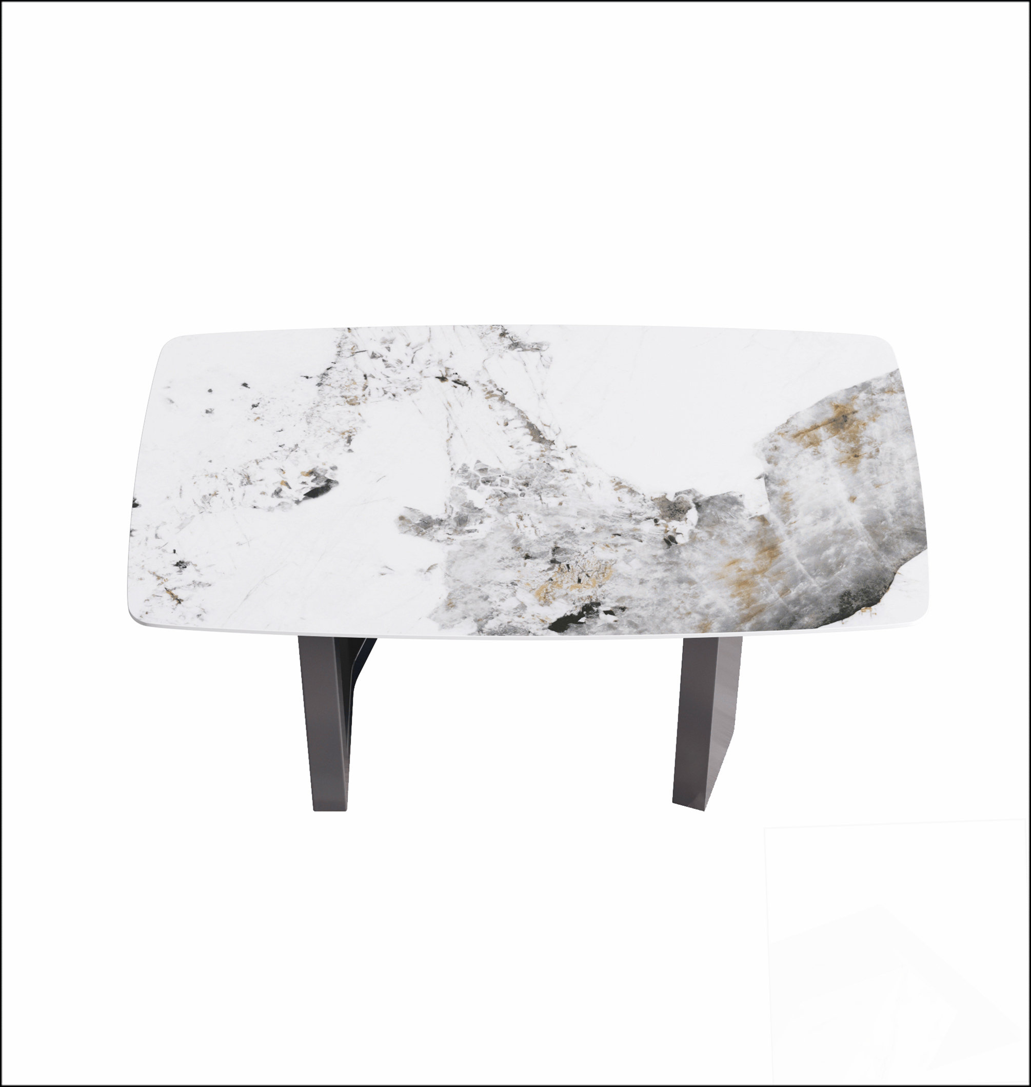 Orren Ellis 0.47" Sintered Stone Glass Dining Table, Stainless Steel ...