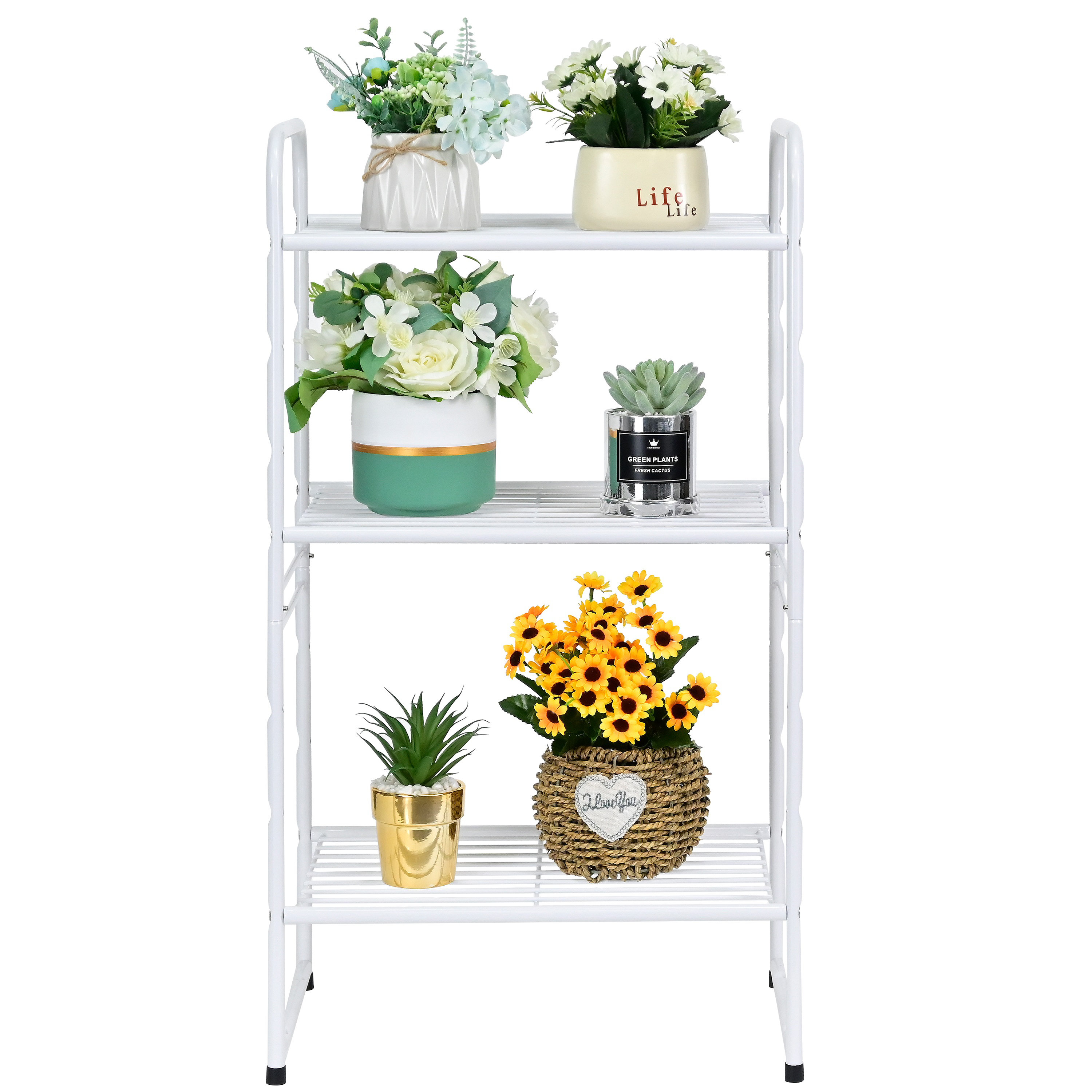 Rebrilliant Koki Heavy Duty 3 Shelf Storage Rack Stackable Wire Stand ...