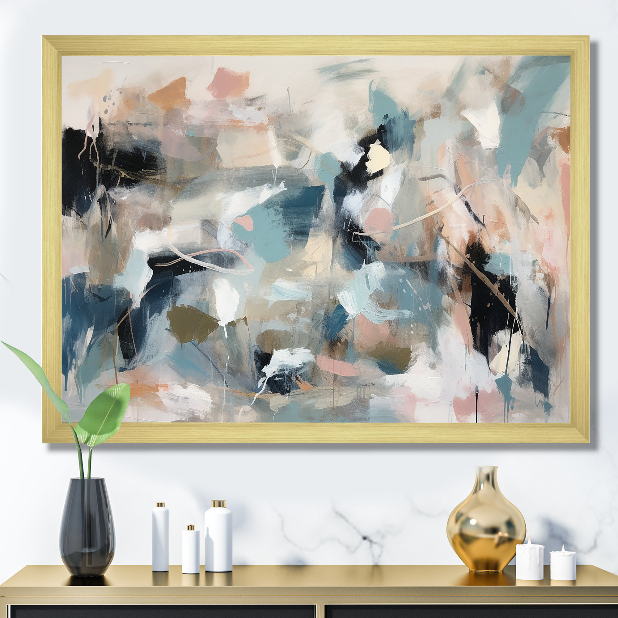 Wrought Studio™ Grey And Blue Vivid Waves Fuild III - Abstract Wall Art ...