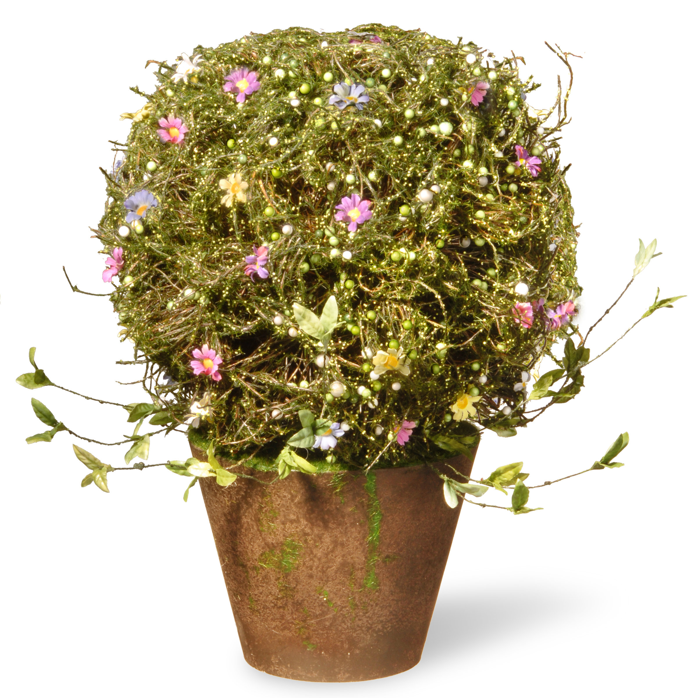 National Tree Company 16'' Faux Flowering Topiary in Pot | Wayfair