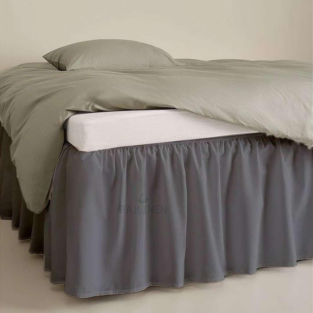 RAPTIZ Queen Bed Skirt With Ruffles – 16 Inch Drop, Split Corners ...