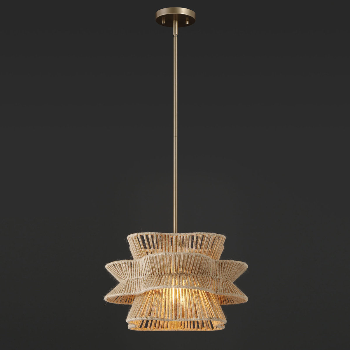 Joss & Main Towne 1 - Light Dimmable Woven Rope Pendant & Reviews | Wayfair