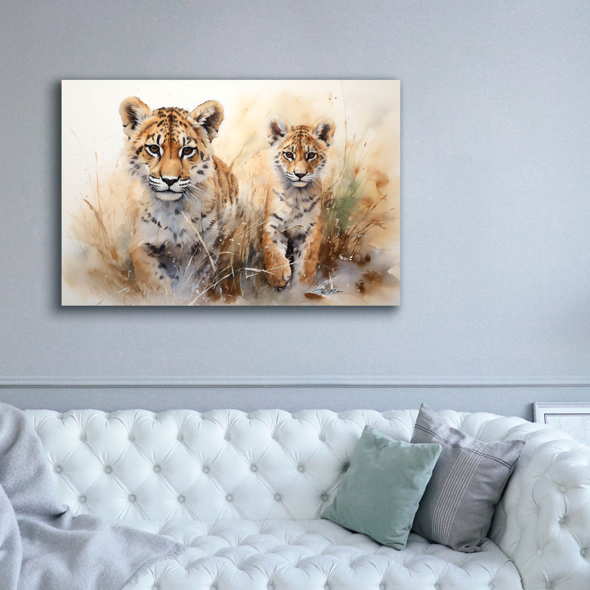 Epic Graffiti 'Wild Life Of Predators In Watercolor 4' by Momart Canvas ...