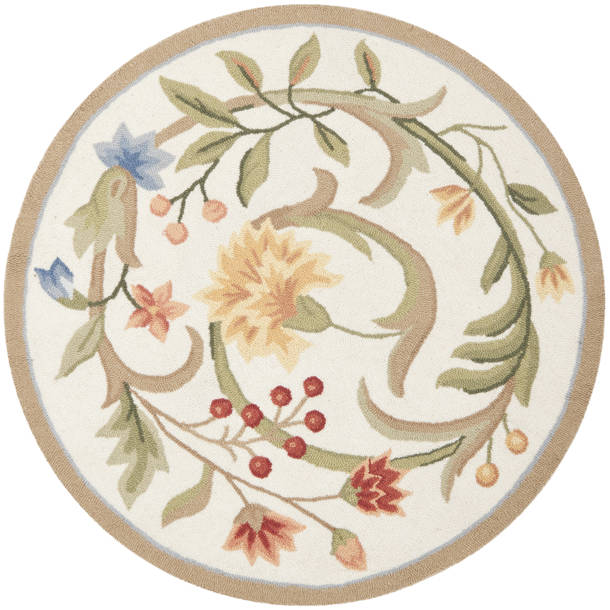 Lark Manor Hollander Floral Handmade Looped Wool Area Rug & Reviews ...