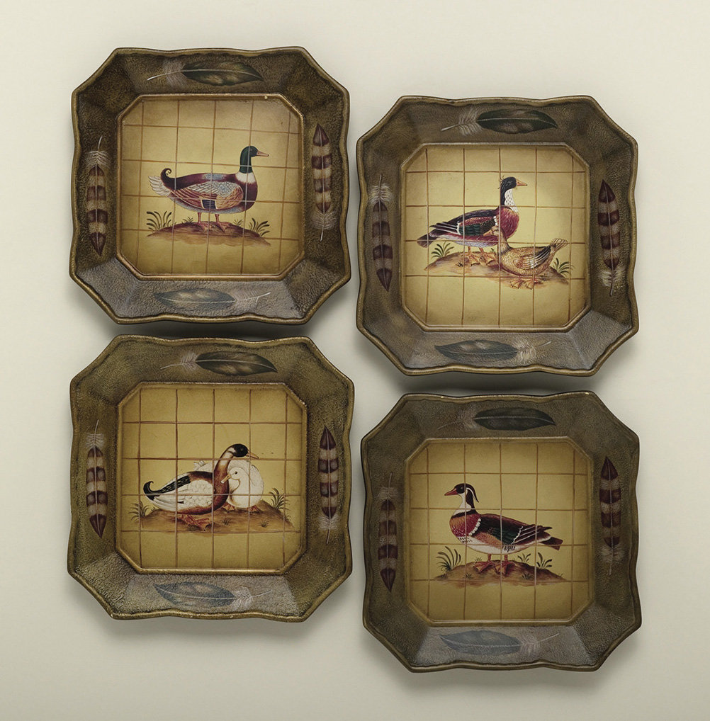 AA Importing 4-Piece Hand painted Duck Plate Set | Wayfair