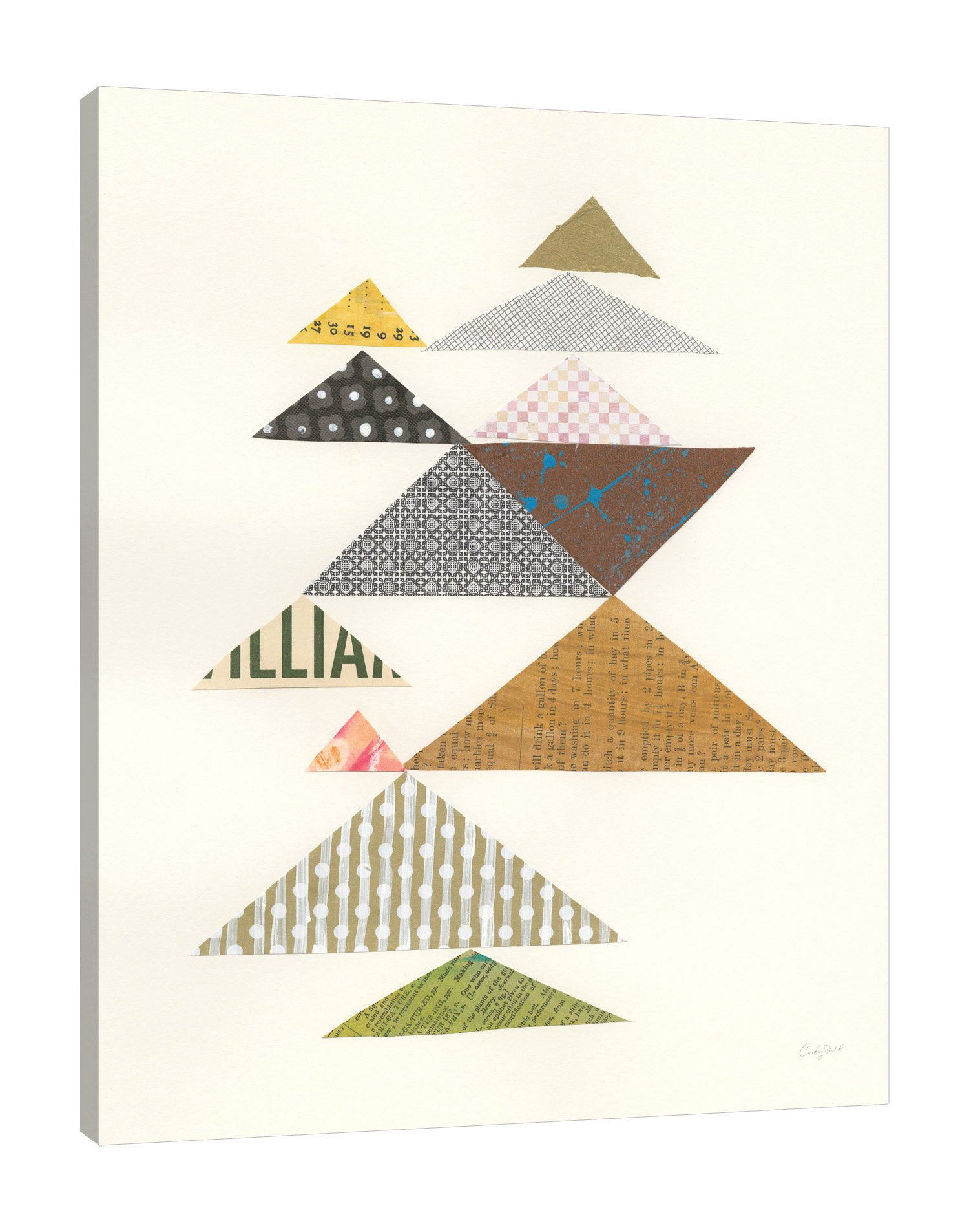 George Oliver 'Modern Triangles Stack II' Graphic Art Print on Wrapped ...