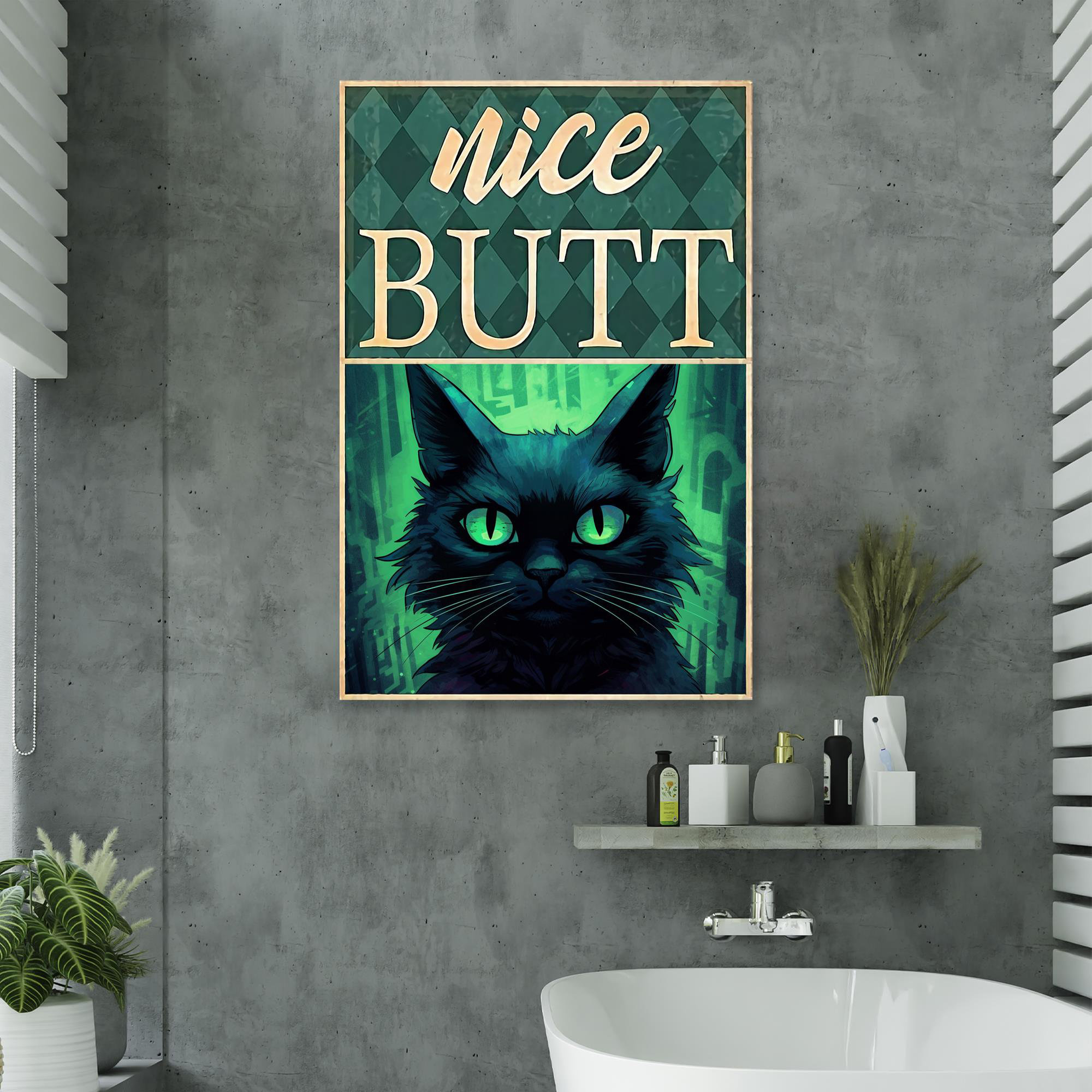 Trinx Angry Black Cat Nice Butt - 1 Piece Rectangle Grap " Angry Black ...