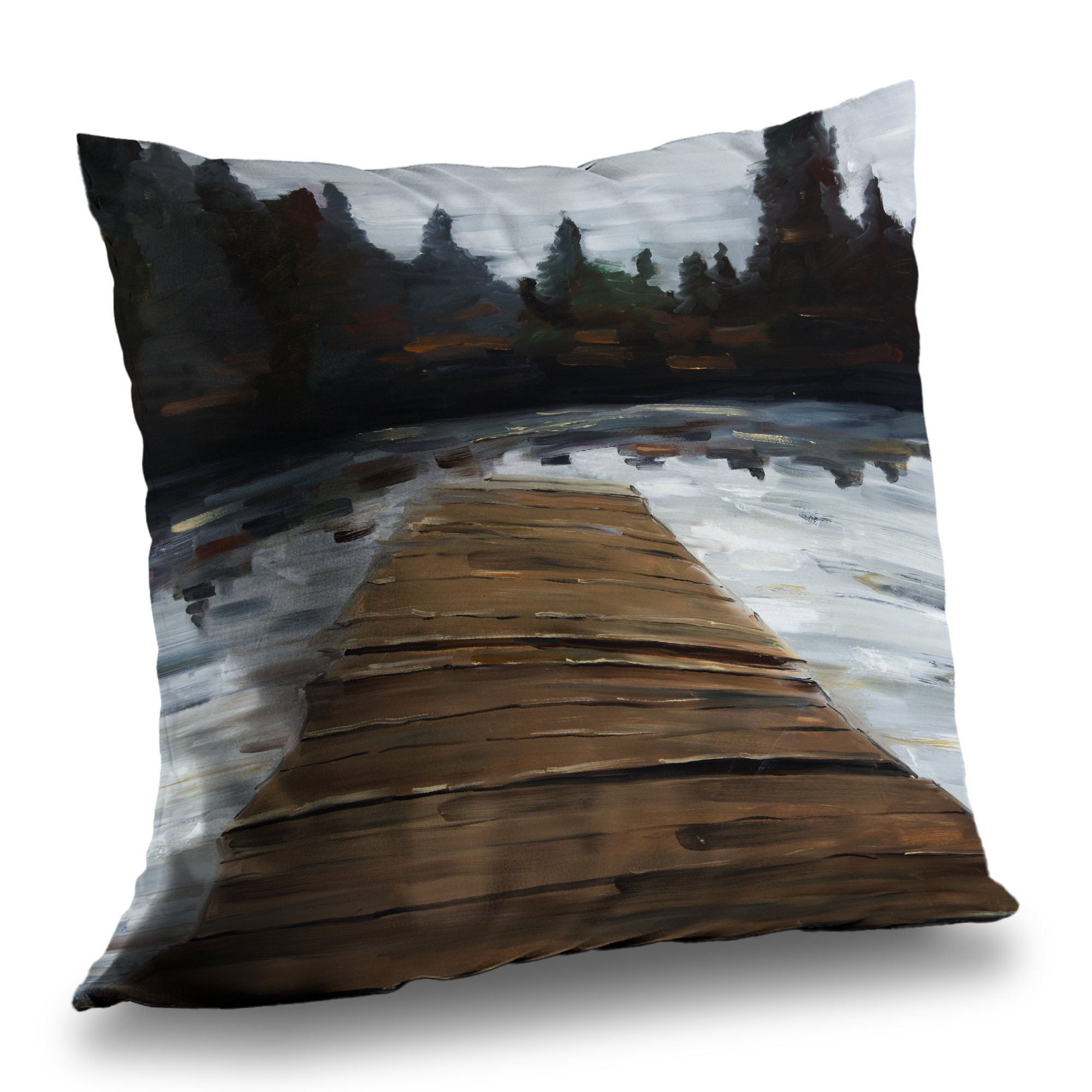 Begin Edition International Inc. Dock and Lake - Hygge Trees Poly Twill ...