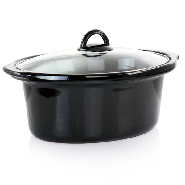 Crock-pot 6 Quart Oval Slow Cooker in Black Stainless Steel With ...