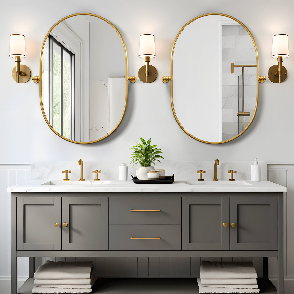 Ebern Designs Metal Oval Wall Mirrors with Tilted Frame & Reviews | Wayfair