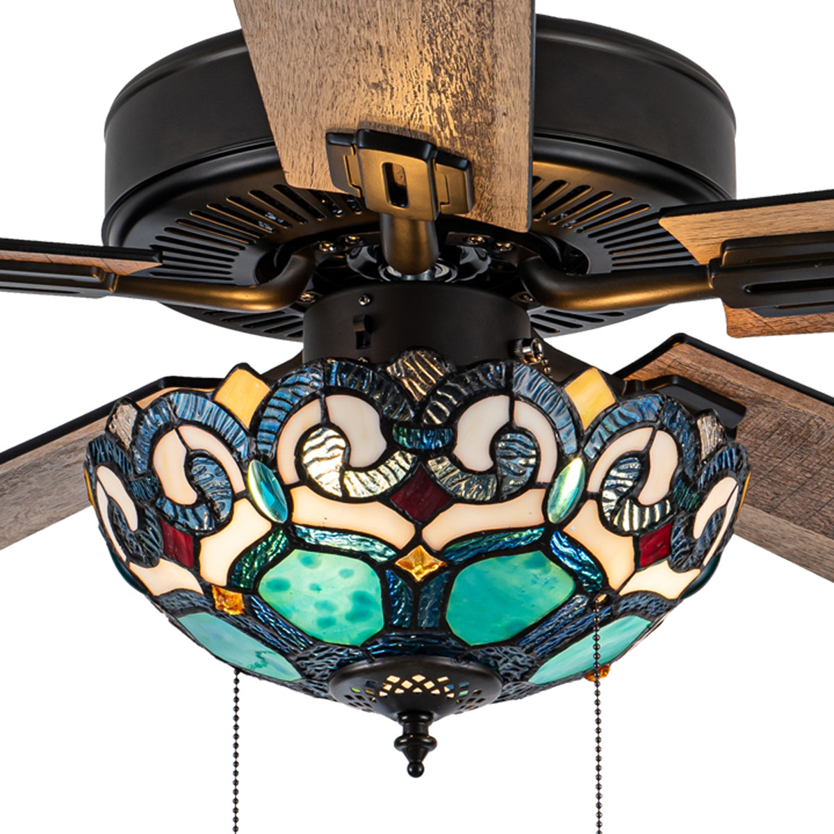 Lark Manor™ 52" W Aramys 5-Blade Remote Controlled Ceiling Fan Tiffany ...