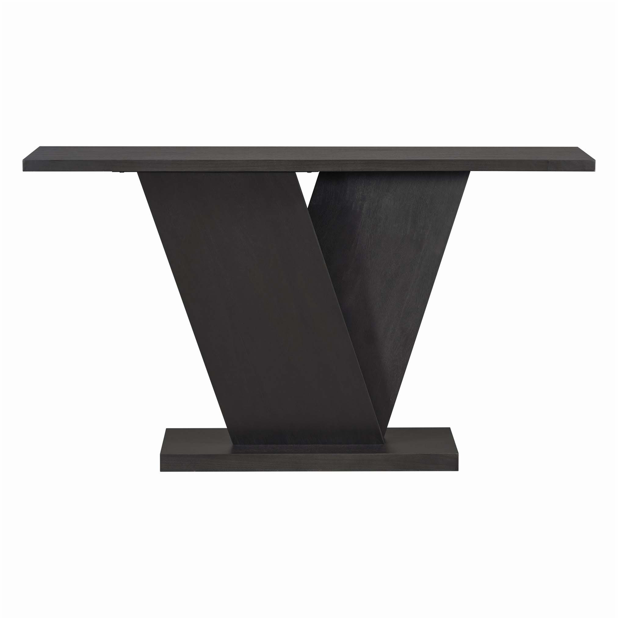 Latitude Run® Mirod Console Table With Natural Wood Veneer And V-Base ...