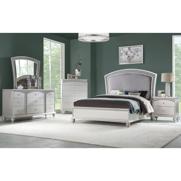 House of Hampton® Fuson 9 Drawer Double Dresser with Mirror | Wayfair