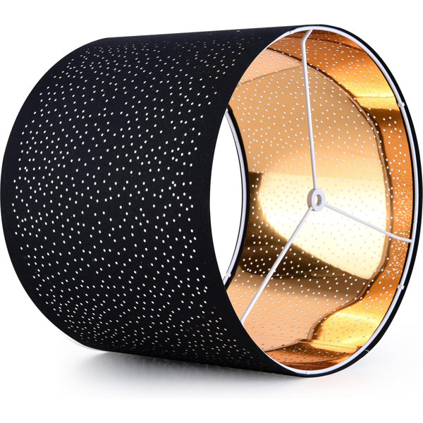 Wrought Studio™ GOSO Black Lamp Shades Set of 2, Drum Lampshades with ...