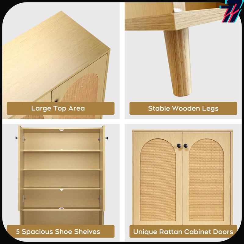 Corrigan Studio® Simple Classic Shoe Storage Cabinet With Adjustable ...