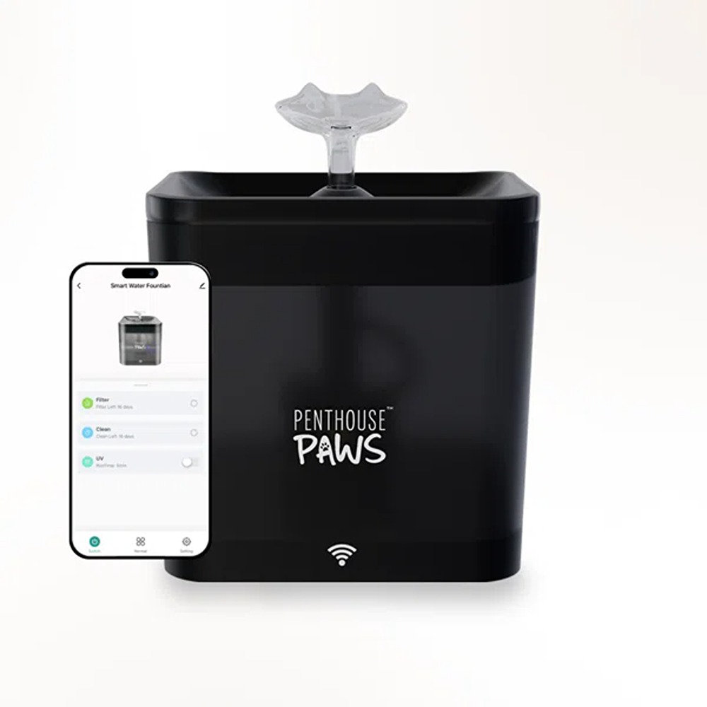 Penthouse Paws® Smart Pet Water Fountain 2.2L/74oz – App-Controlled ...