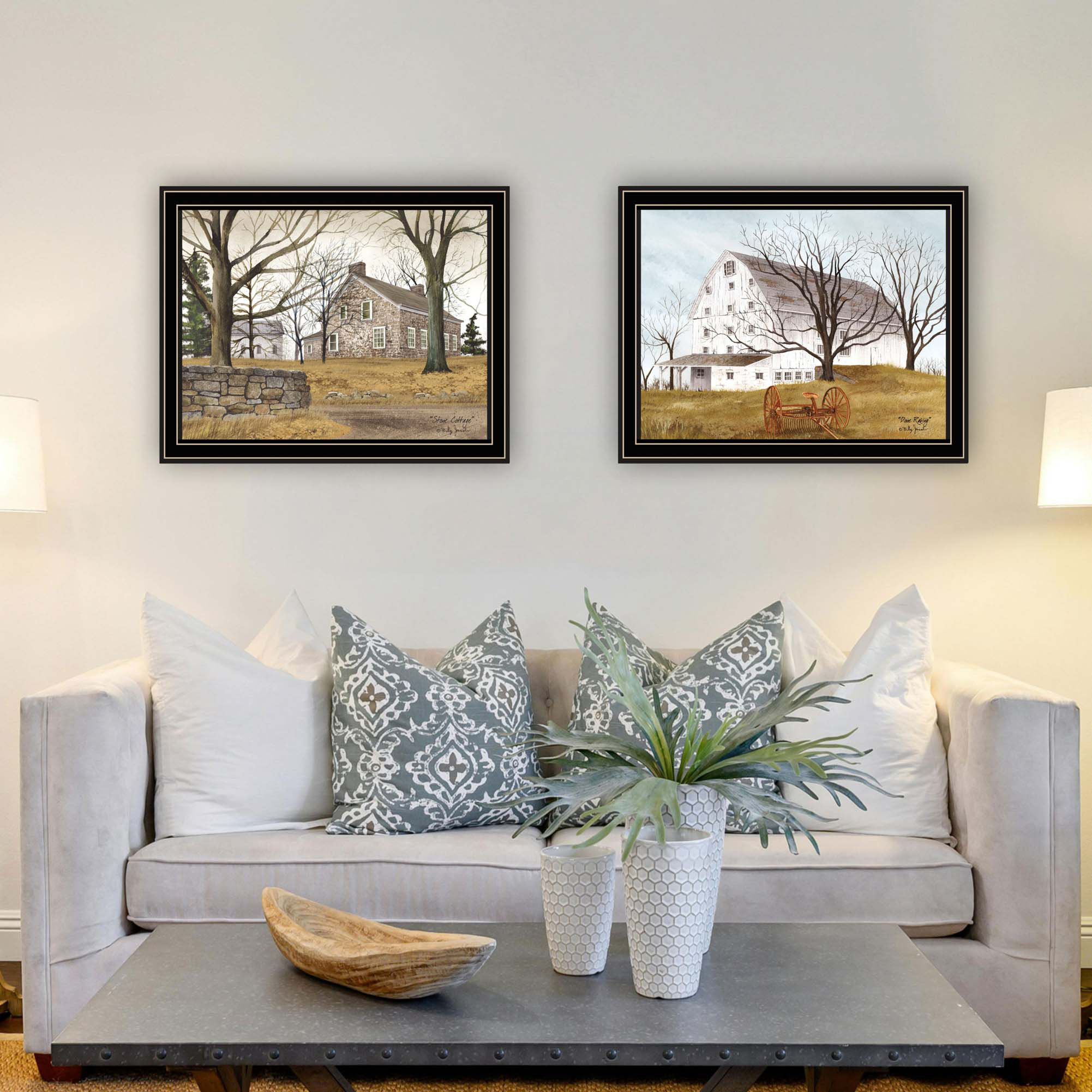 August Grove® Trendy Decor 4U 2- Piece Vignette Stone Cottage Farmhouse ...