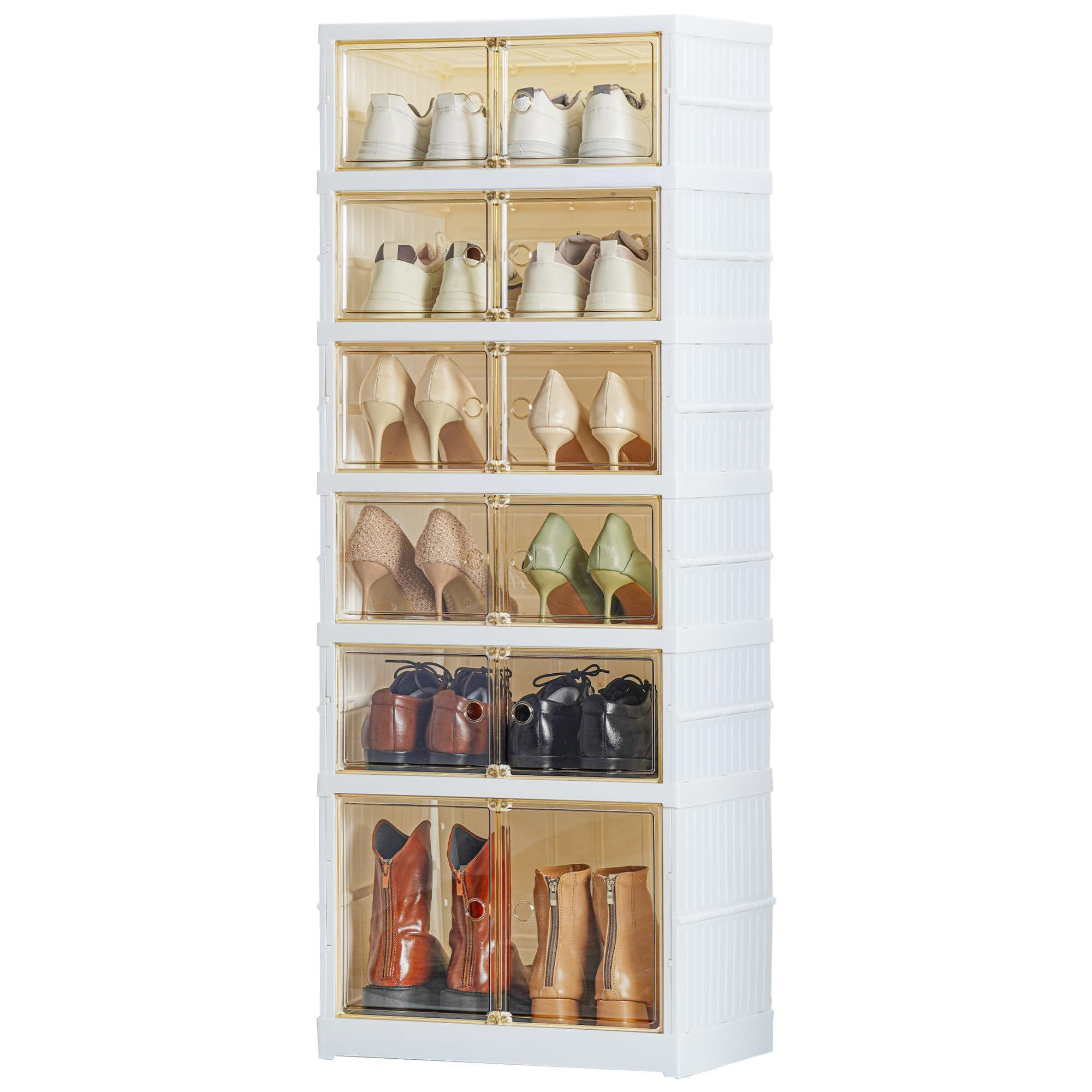 Latitude Run® Easy Assembly 6 Tier Foldable Shoe Rack Organizer For ...