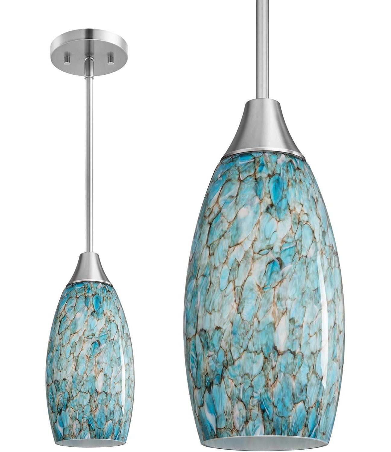 Dakota Fields Pendant Light Hand Blown Hanging Light Fixture Adjustable ...