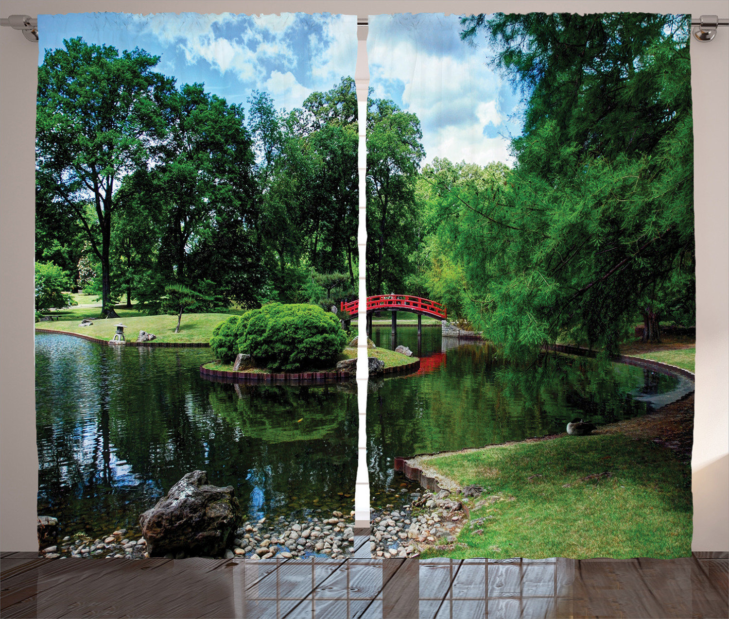 East Urban Home Japanese Semi-Sheer Rod Pocket Curtain Panels | Wayfair