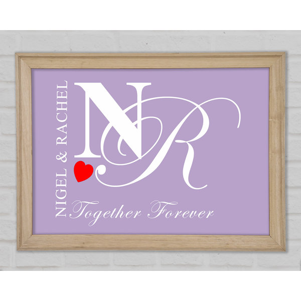 Happy Larry Your Names And Initials Together Forever Lilac Framed Print ...