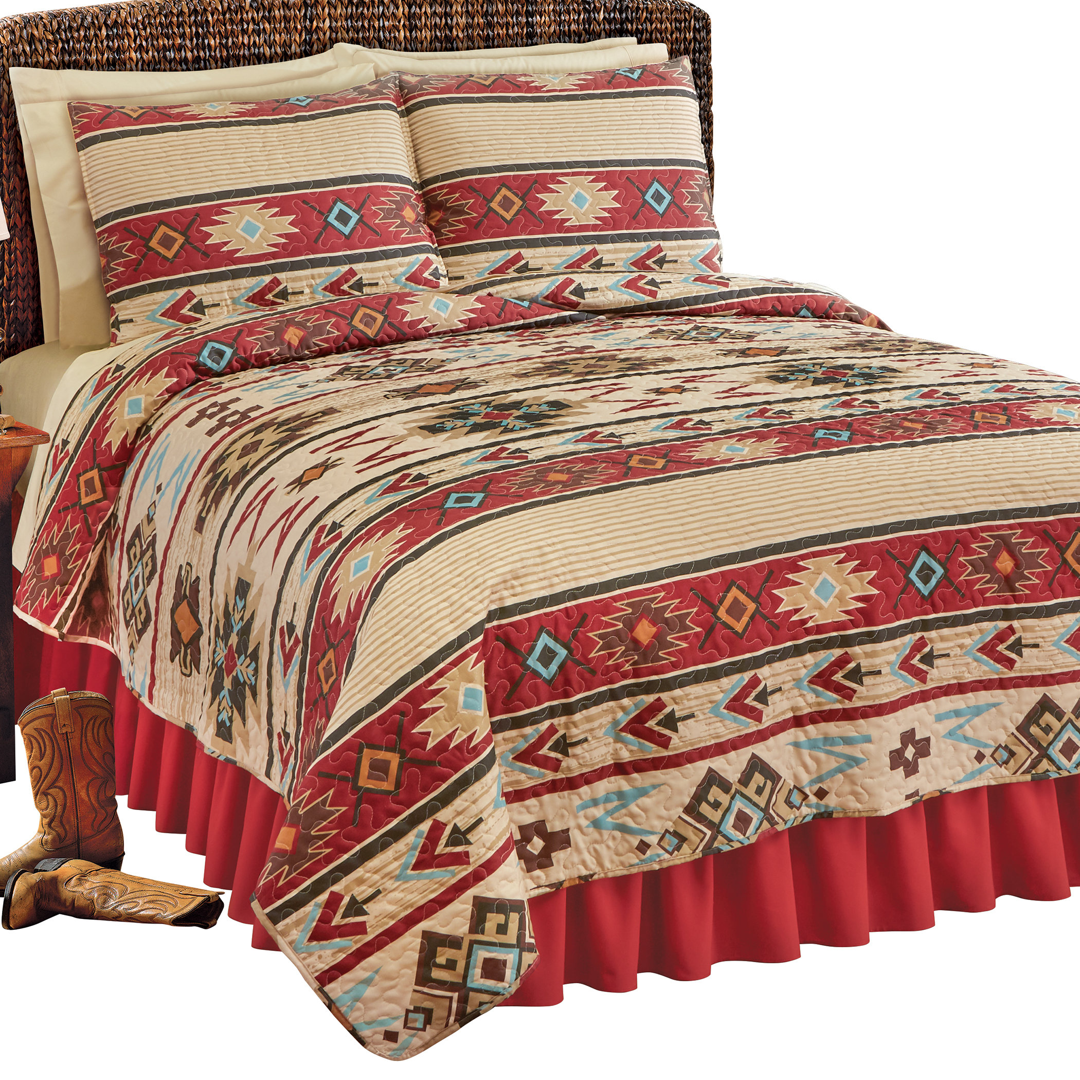 Winston Brands Taos Southwest Aztec Stripe Pattern Brown Standard ...