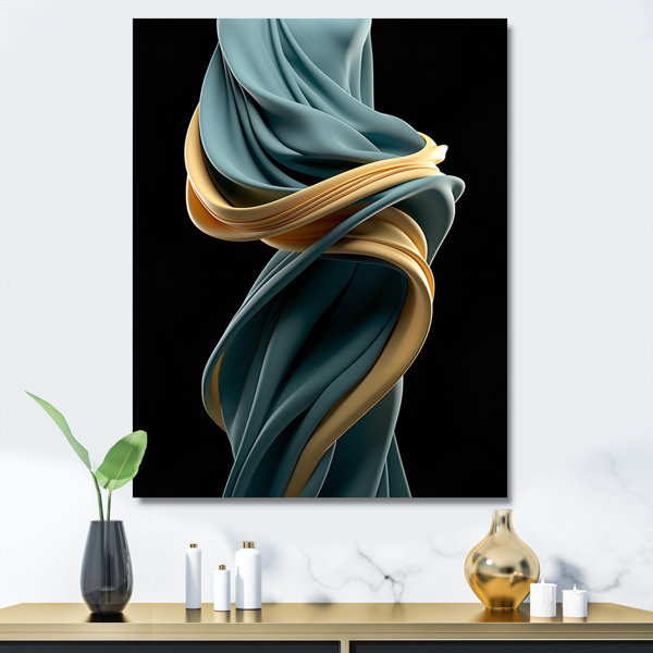 Wrought Studio " Sublime Simplicity In Blue And Gold " on Canvas ...