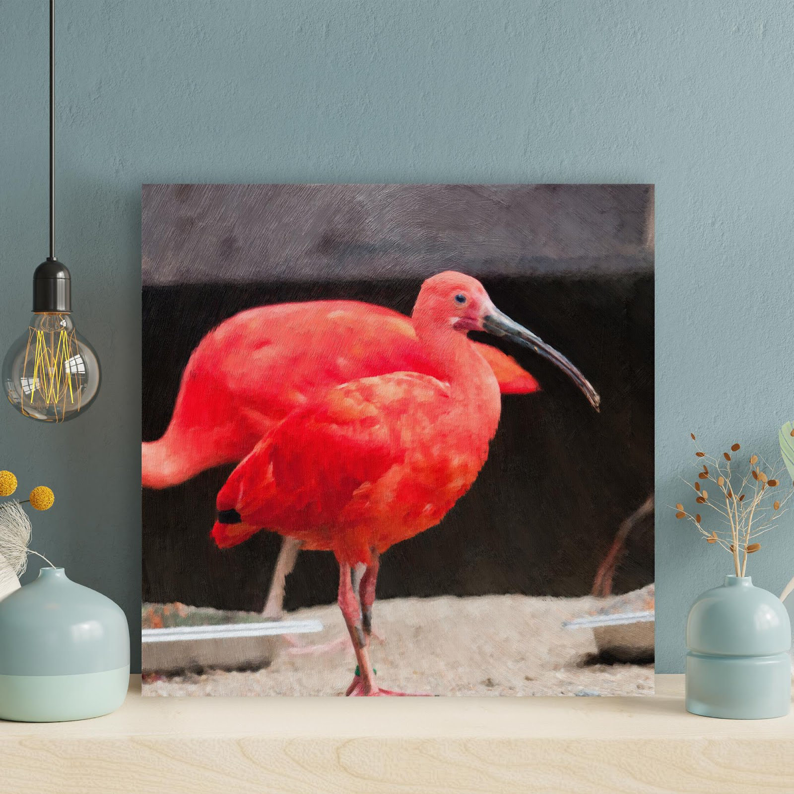 Bayou Breeze Red Bird On Grey Sand During Daytime - 1 Piece Square ...