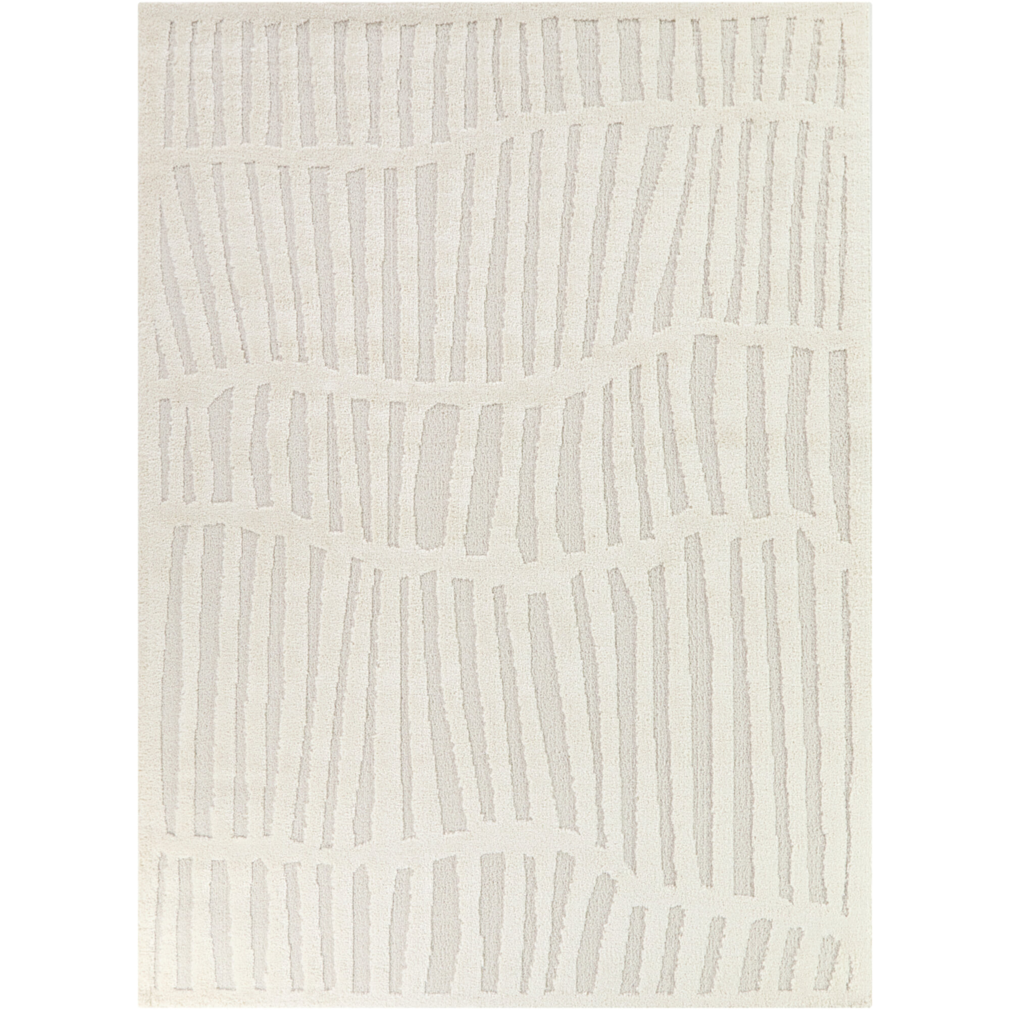 Ivy Bronx Calliope Cream Modern Textured Area Rug | Wayfair