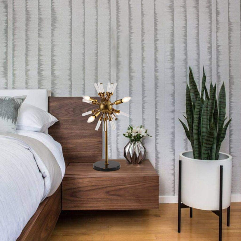 Everly Quinn Gold Sputnik Table Lamp Desk Lamp | Wayfair