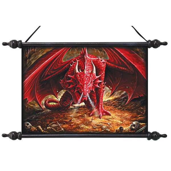 Design Toscano Dragons Lair Canvas by Anne Stokes Wall Scroll Tapestry ...