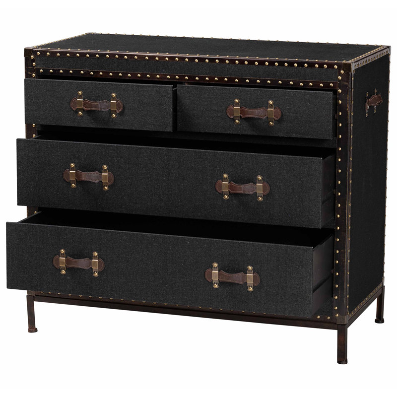 Wholesale Interiors Baxton Studio Benton Vintage Black Canvas 4-Drawer ...