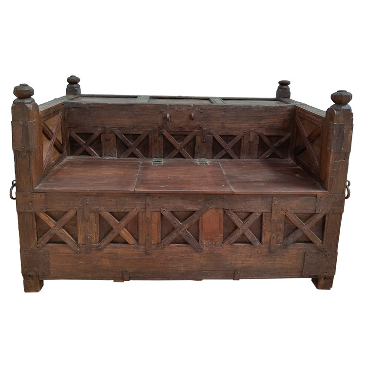 August Grove Crosland Mango Wood Storage Bench | Wayfair.co.uk