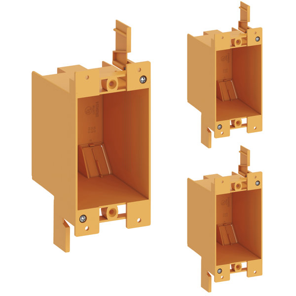 Inlight Single Gang Electrical Outlet Box, 3 Packs, 14 Cubic Inch ...