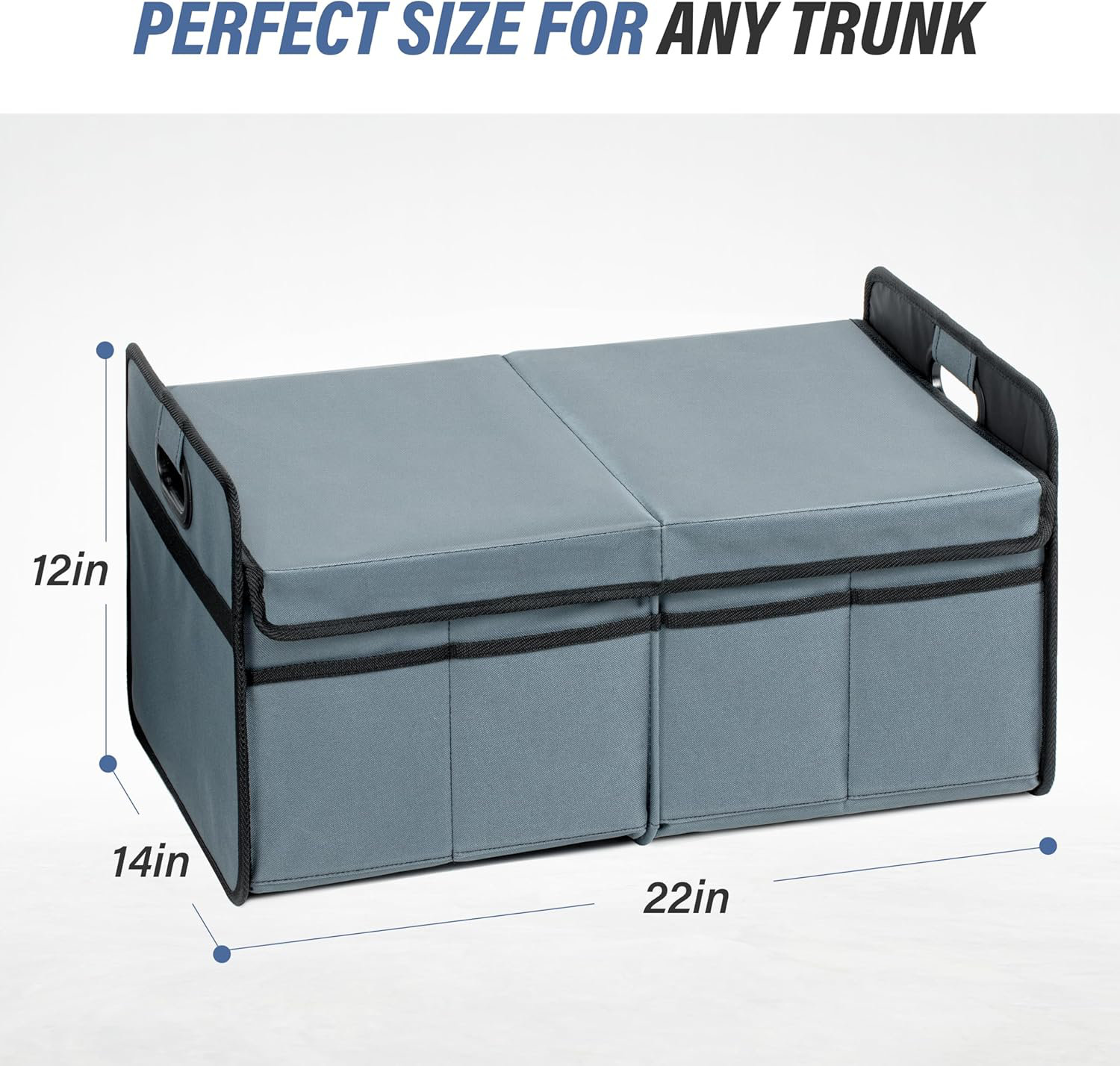 Ebern Designs Car Trunk Organizer with Lid, Collapsible 2 Compartment ...