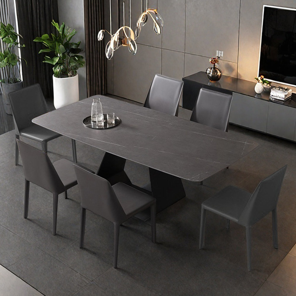 Elamer Italian style minimalist dining table set | Wayfair