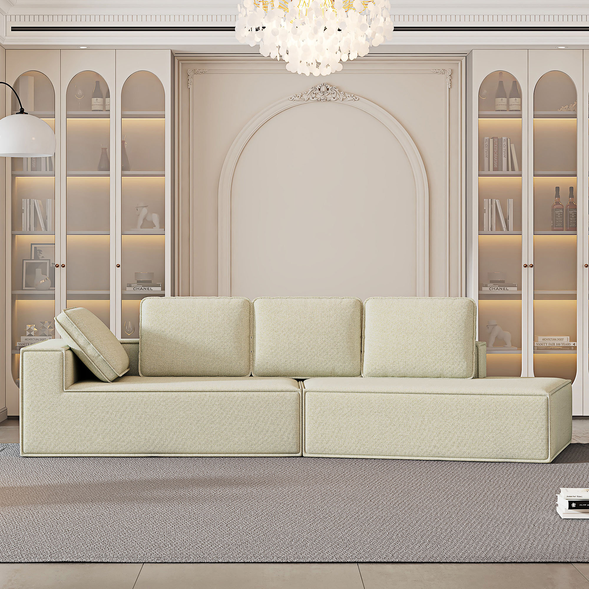 Latitude Run® Modern Sofa Upholstered Chaise Lounge Living Room Couch ...