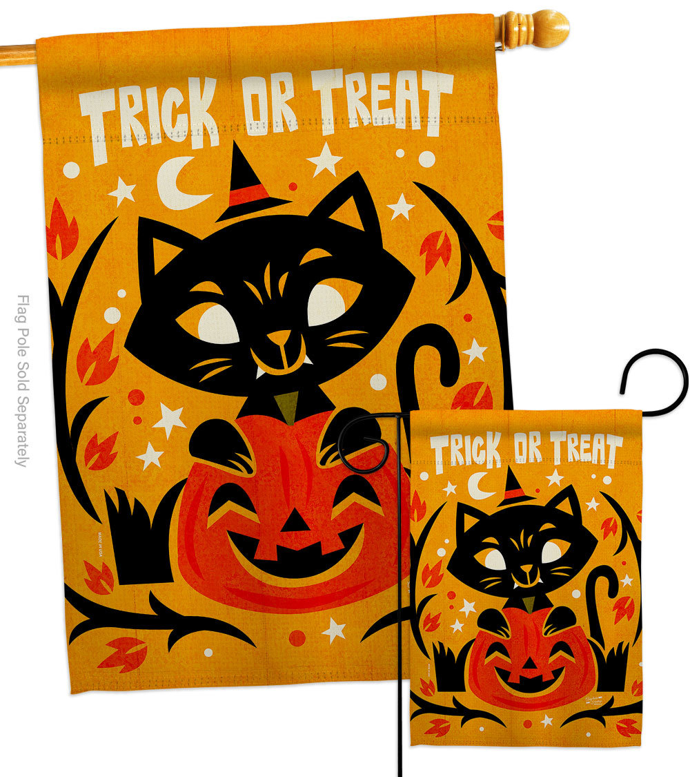 Angeleno Heritage Happy Black Cat Flags Set Halloween Fall 28 X40 ...