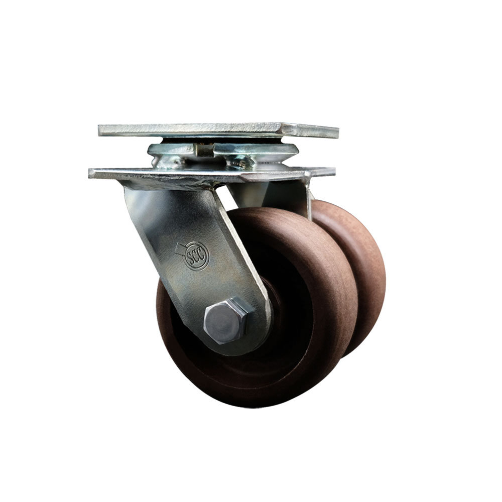 Service Caster 4 Inch Dual High Temp Glass Filled Nylon Wheels Swivel ...