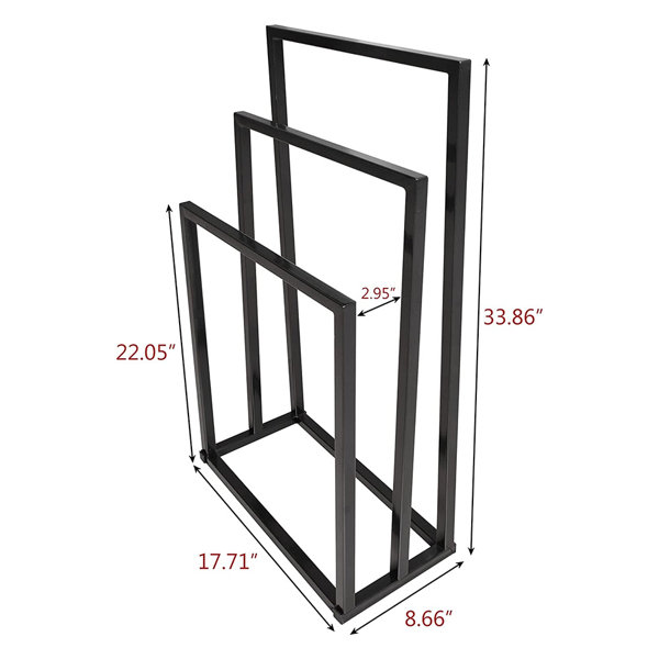 Rebrilliant Metal Freestanding 3-Tier Towel Rack Bathroom Towel Holder ...