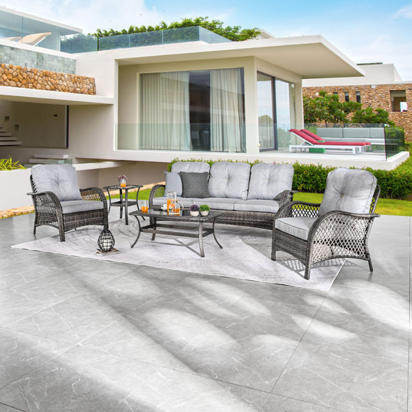 Red Barrel Studio® 5 Piece Lounge Seating Group with Cushions | Wayfair