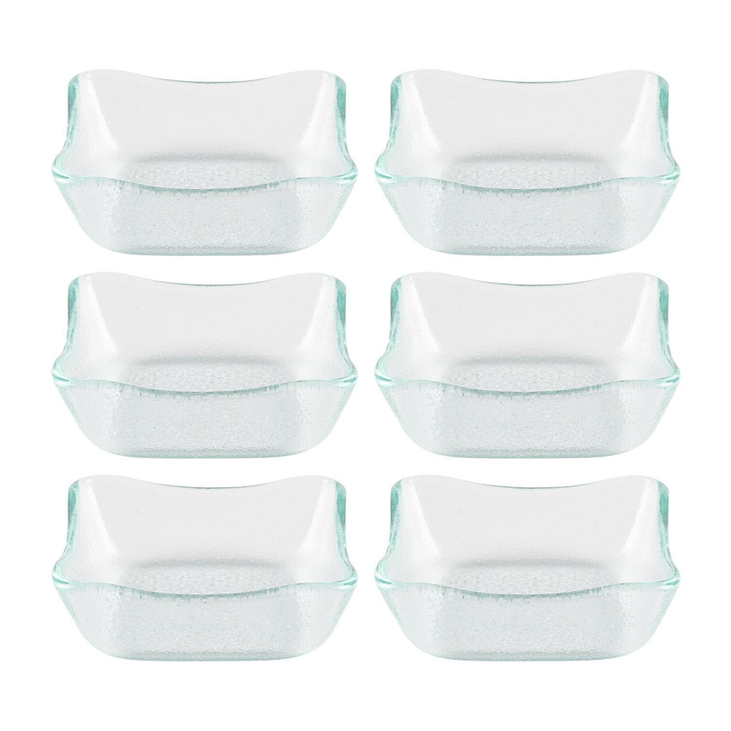 Turgla Home Glass Dinnerware 3.5" x 3.5" x h:1.25" 3 oz. Square Clear ...